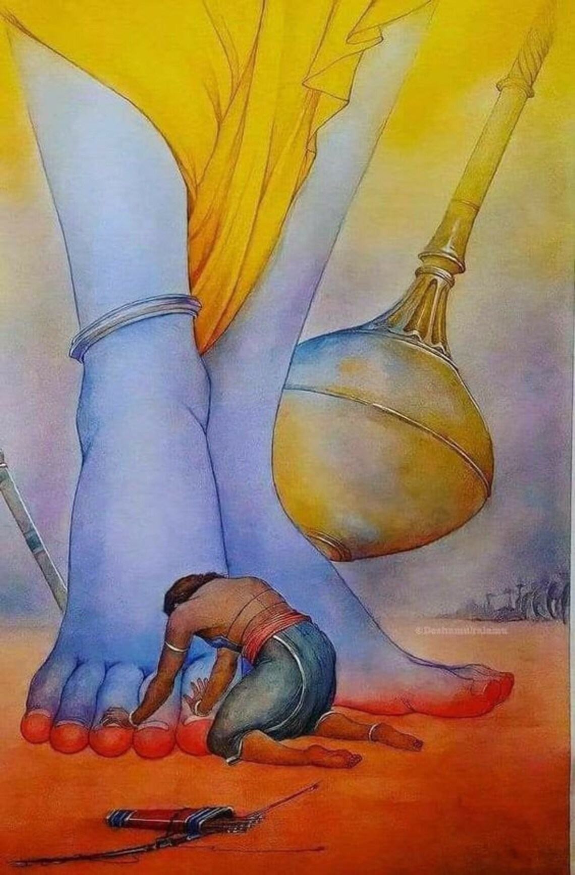 Krishna Hand Painted Painting on Canvas I without Frame - Etsy