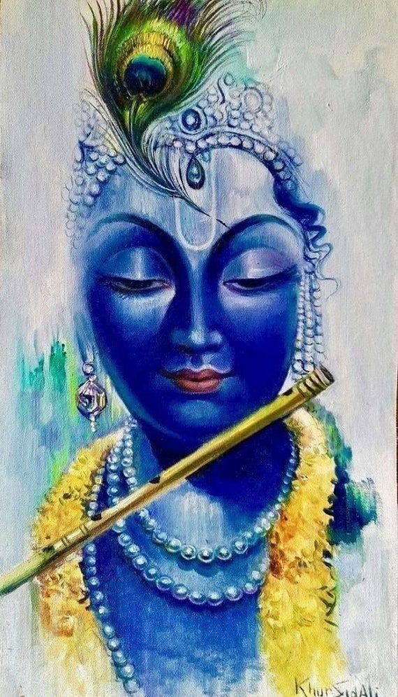 Krishna oil painting store
