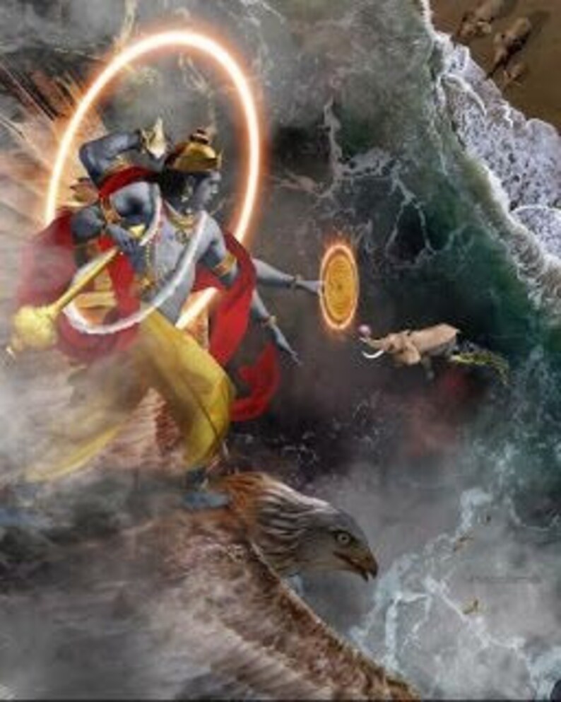 Krishna Hand Painted Painting on Canvas P without Frame - Etsy