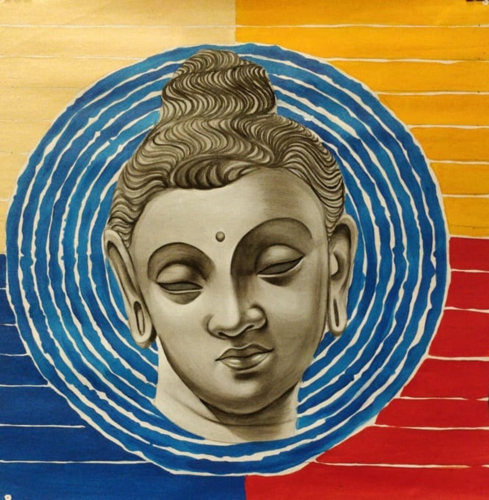Buddha the Circle of Life Handpainted Painting on Canvas Wall - Etsy