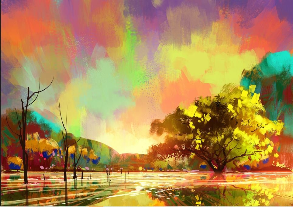 Beautiful Nature Landscape A Painting Posters and Prints on Canvas ...