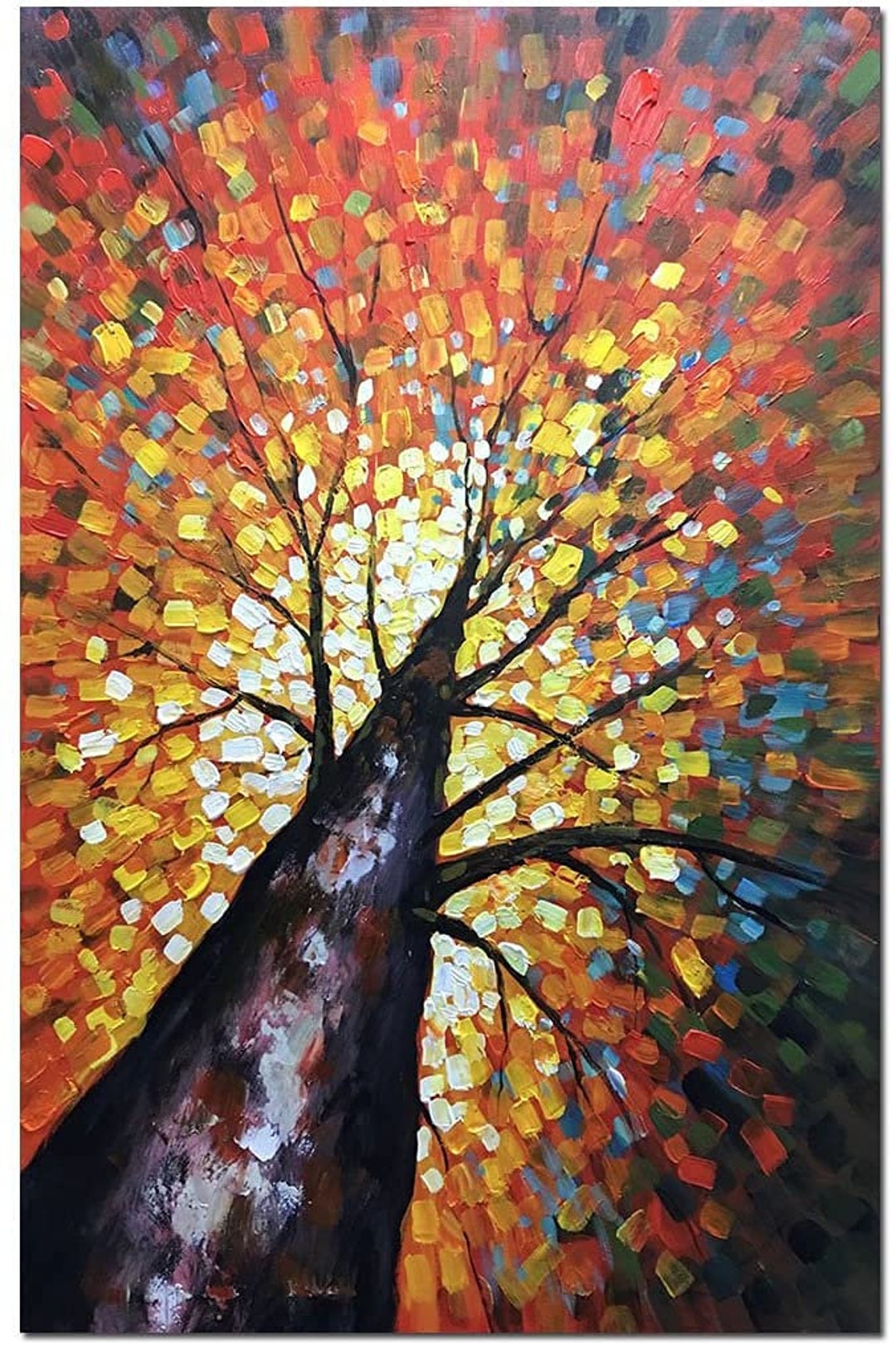 Oil Painting Orange Tree 3D Hand Painted on Canvas Abstract Artwork ...