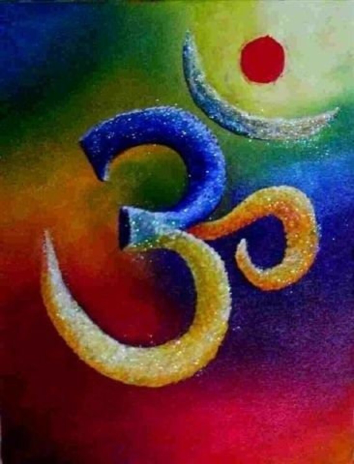 Symbol of Om Hand Painted Painting on Canvas Without Frame - Etsy