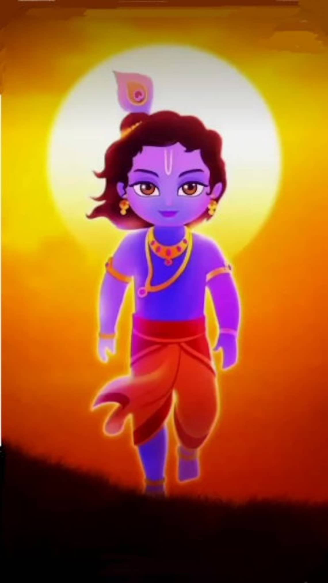 Bal Krishna Hand Painted Painting on Canvas Without Frame - Etsy