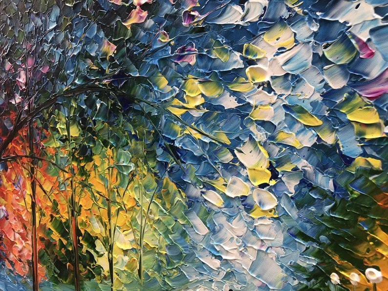 Hand-painted 3D Oil Painting on Canvas Contemporary Art Night - Etsy