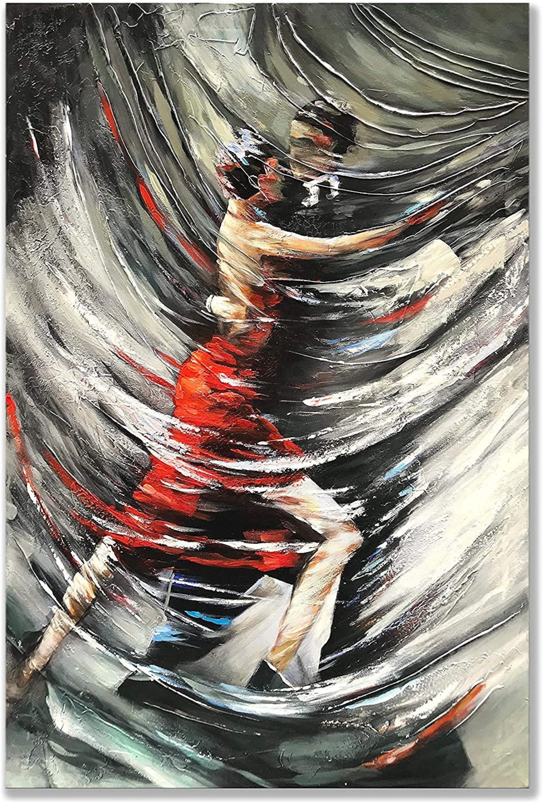 Romantic Couple Dancing Abstract Canvas Wall Art Hand Painted - Etsy