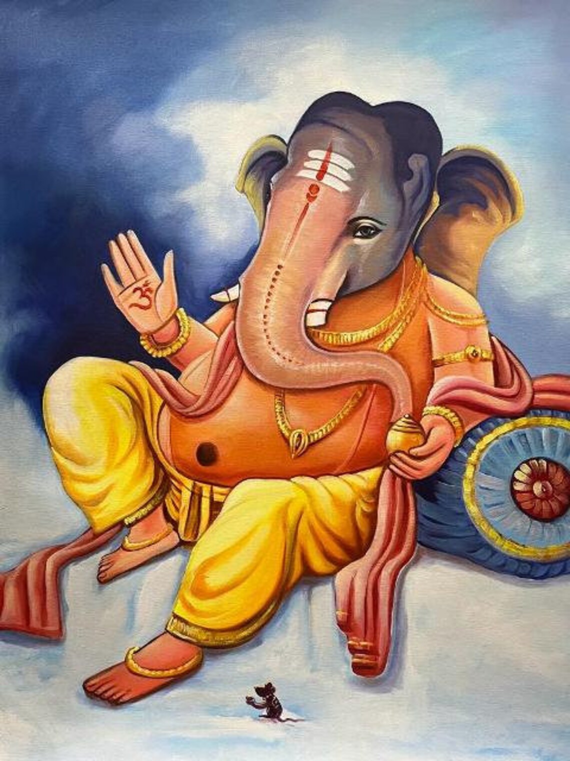 New Ganesha P Handpainted Paintings on Canvas Wall Art Painting without ...
