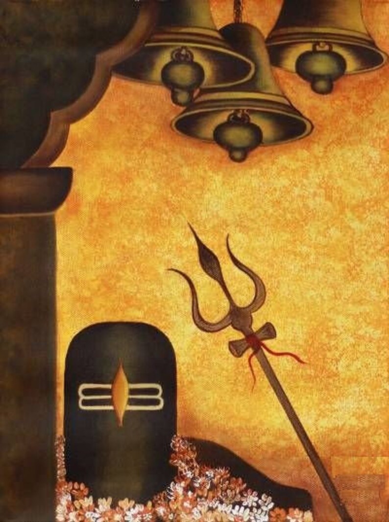 Symbol of Shiva Shivling Hand Painted Painting on Canvas No - Etsy