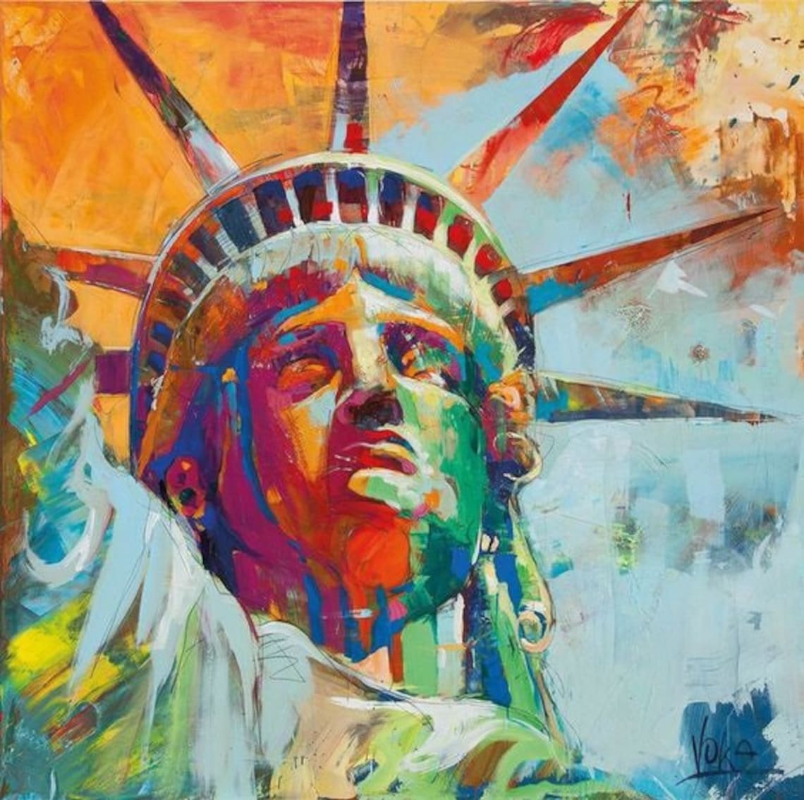 Statue of Liberty A POP Art Portrait Painting Handpainted on Canvas ...