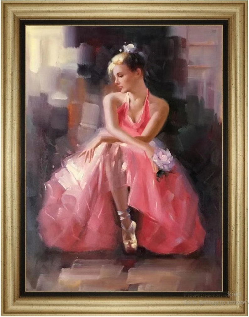 A Girl Hand Painted Paintings on Canvas Wall Art Painting without Frame ...