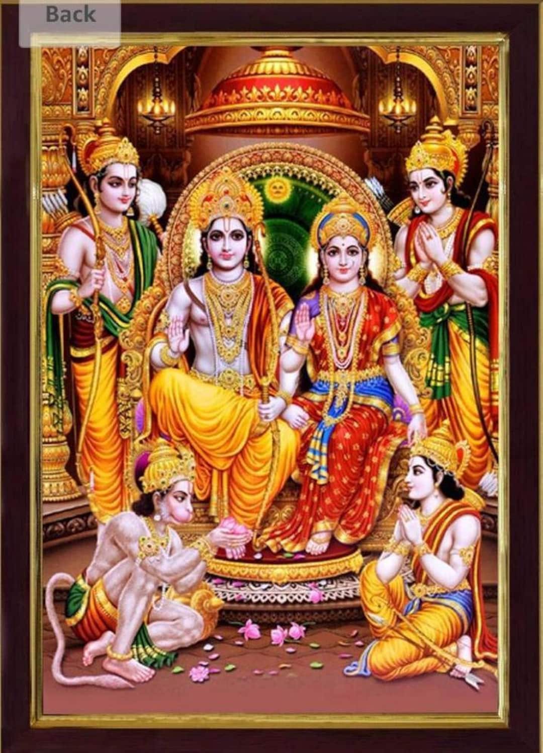 Buy Ram Darbar Traditional H Tanjore Painting With Frame 18.5inc X ...