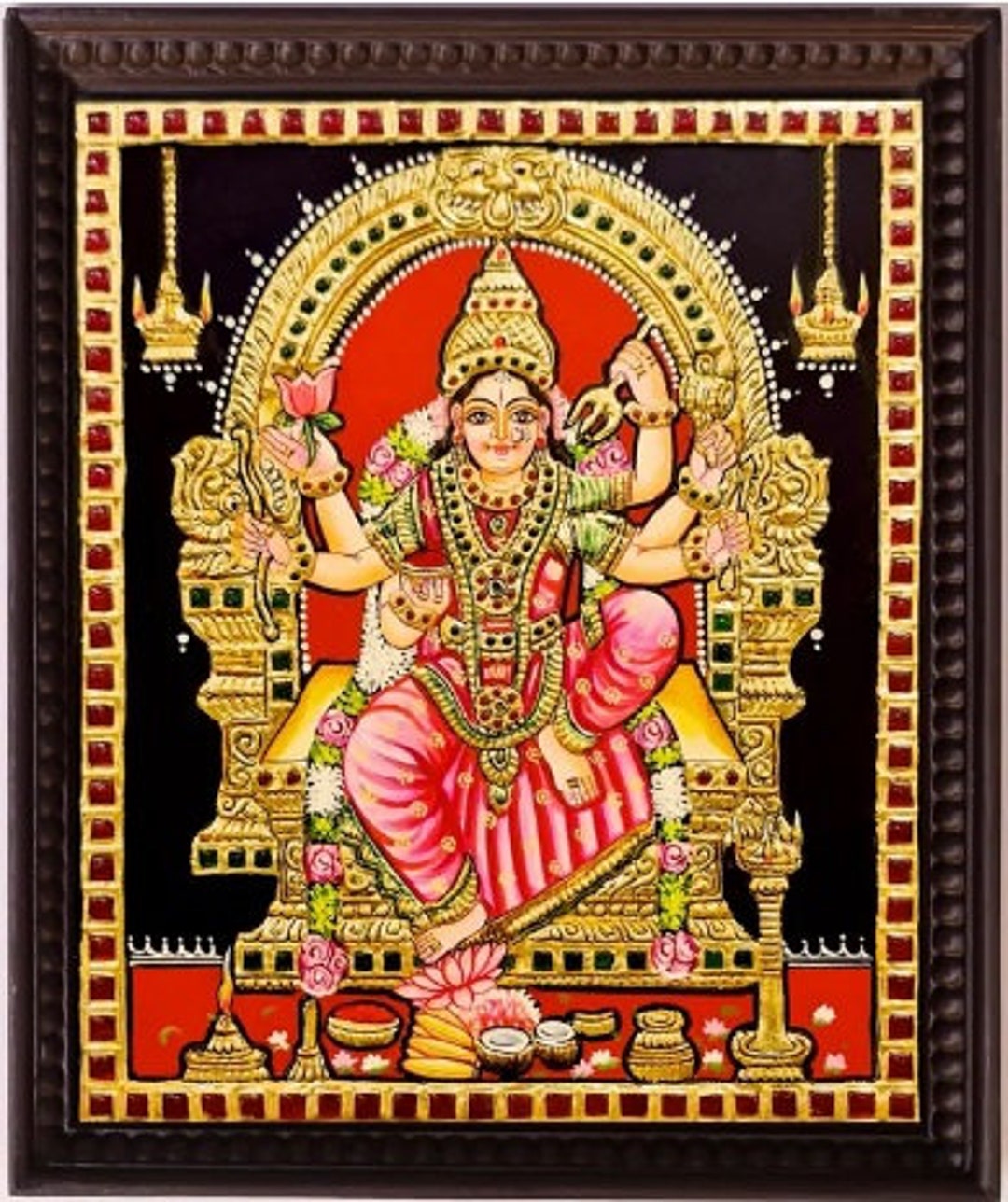 Angala Parameshwari Traditional Tanjore Painting With Frame - Etsy