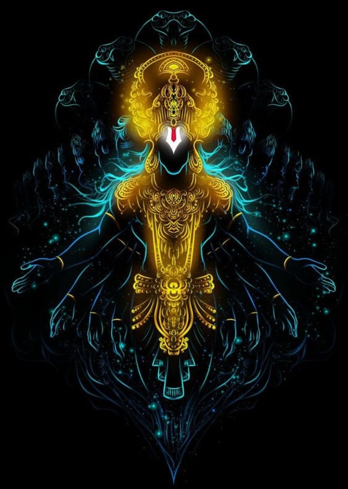 Lord Vishnu A Hand Painted Painting on Canvas without Frame - Etsy Canada