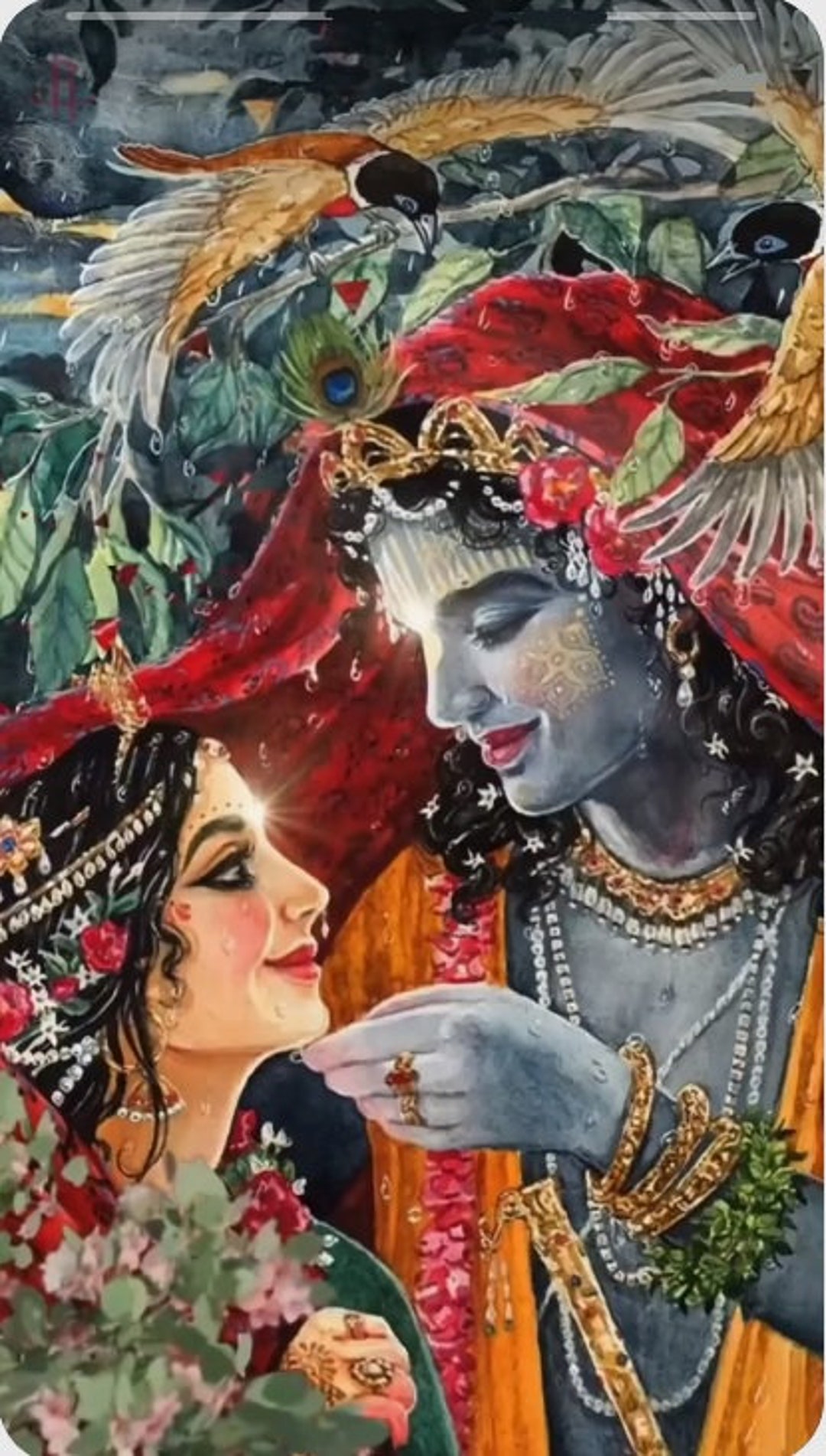 Radha Krishna Love Forever L Oil Painting Handpainted on Canvas without ...