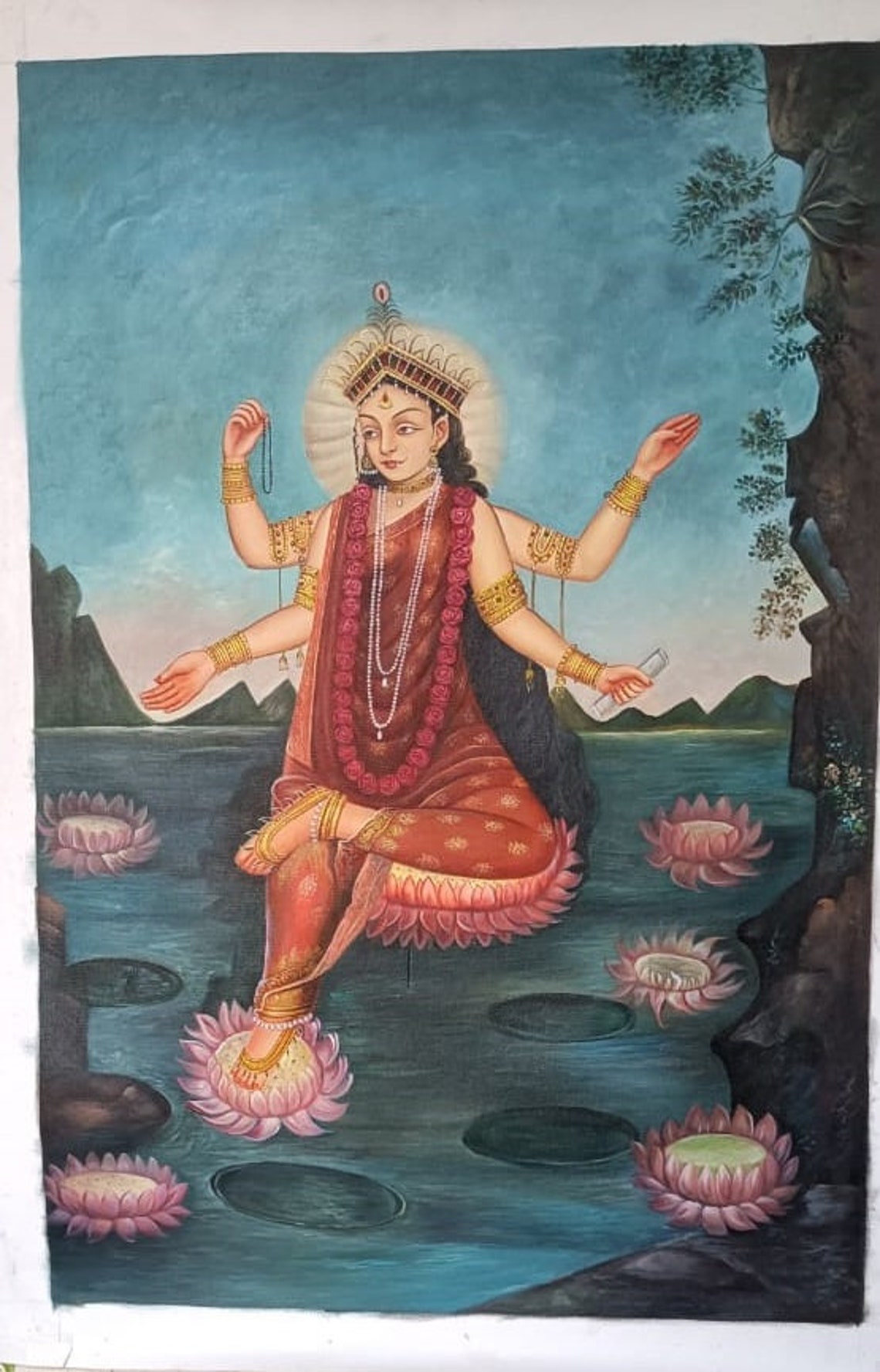 Devi Hand Painted Painting on Canvas No Frame - Etsy