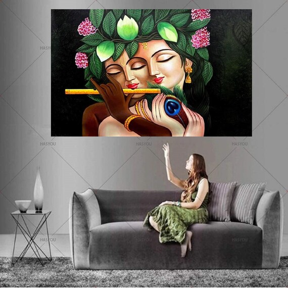 Pinturas Murais De Krishna E Radha Lord Krishna Painting Fotos Und