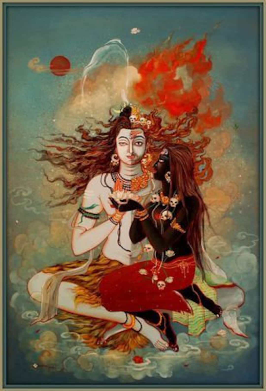 Shiva and Shakti Oil Painting Handpainted on Canvas (without Frame) - Etsy