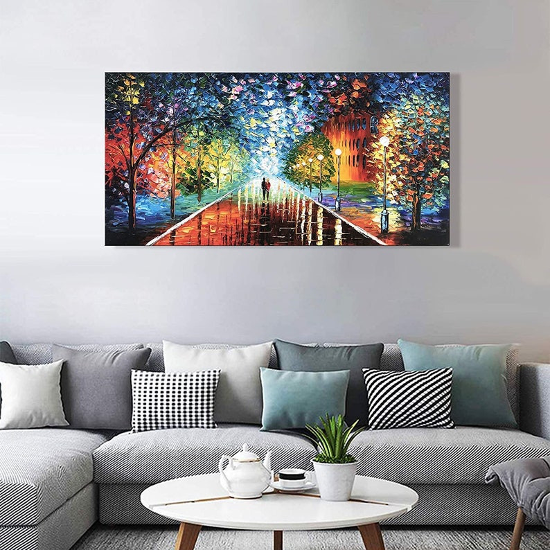 Hand-painted 3D Oil Painting on Canvas Contemporary Art Night - Etsy