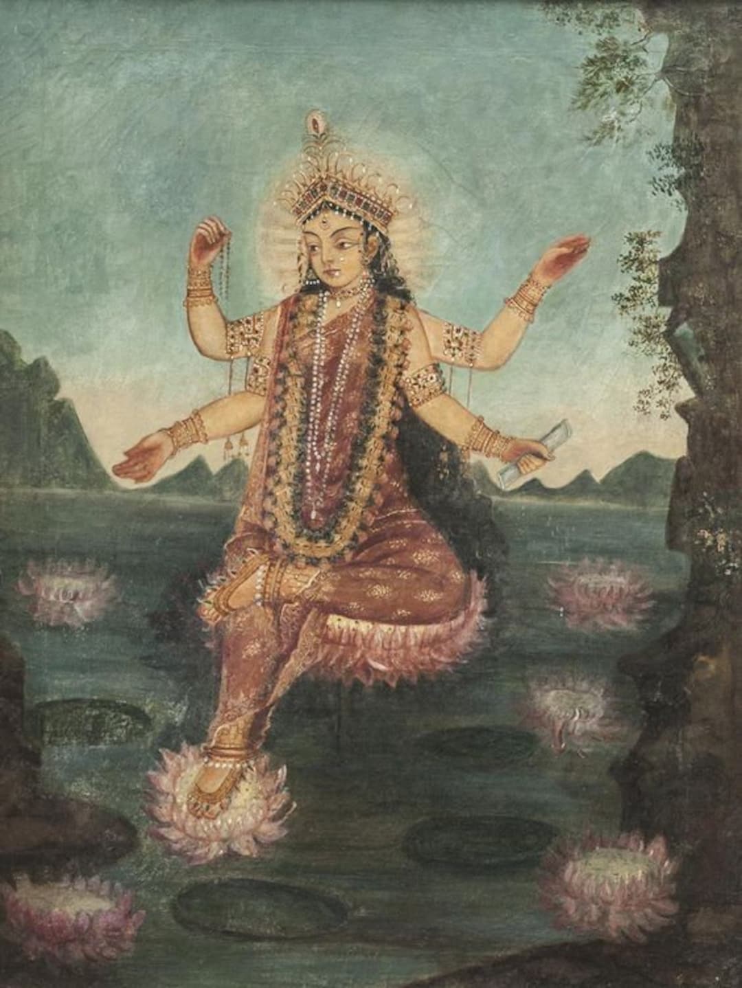 Devi Hand Painted Painting on Canvas No Frame - Etsy