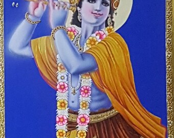 Krishna Jee E Traditional Tanjore Painting With Frame | Etsy