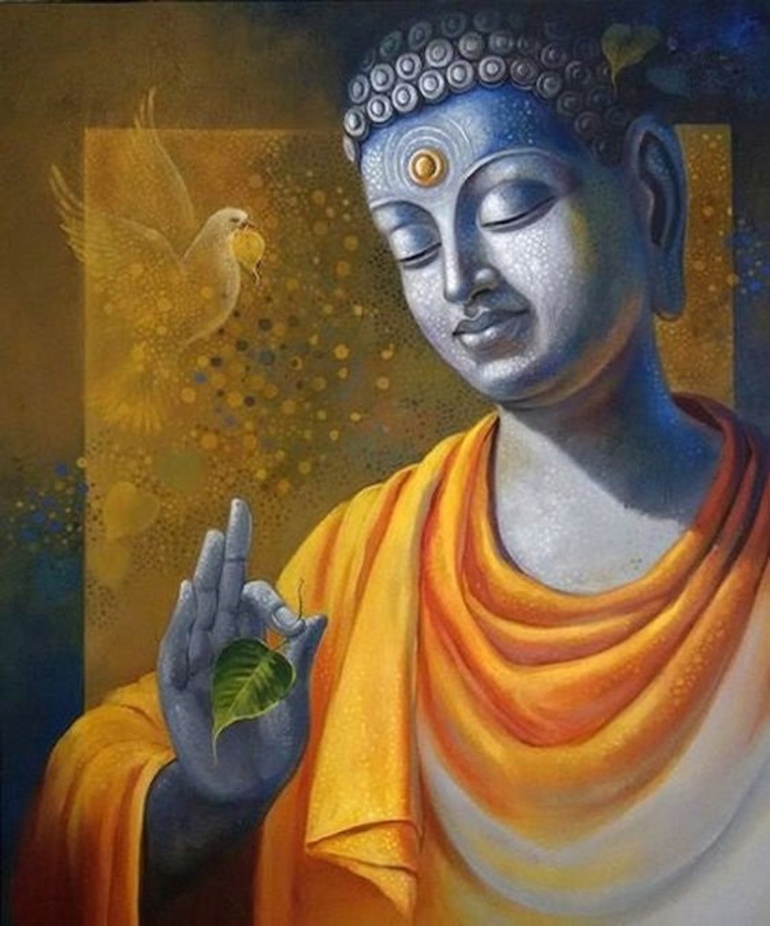 Lord Buddha D Hand Painted Painting on Canvas (without Frame) - Etsy