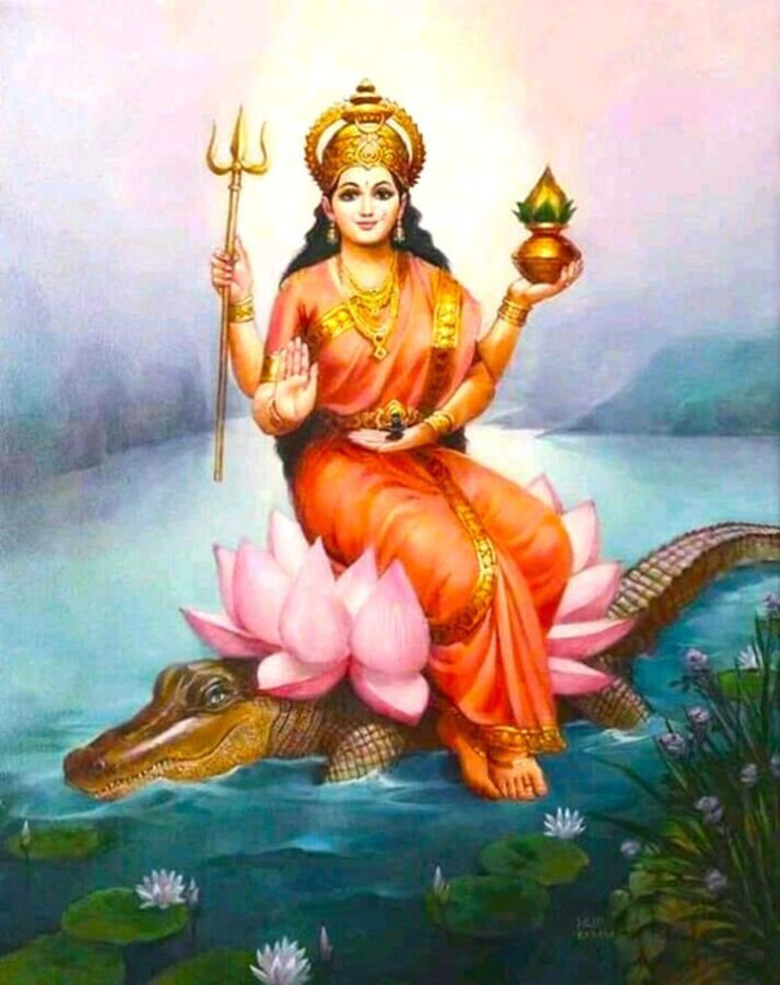 Devi Parvati Oil Painting Handpainted on Canvas without Frame - Etsy