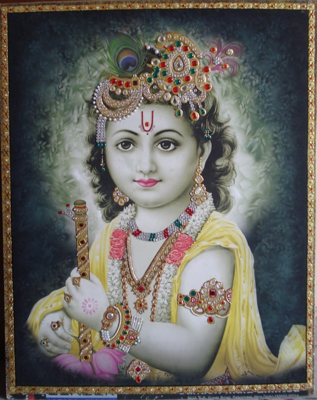 Krishna Bal Gopal M Tanjore Painting With Frame 18.inc X 17inc X1.15 ...