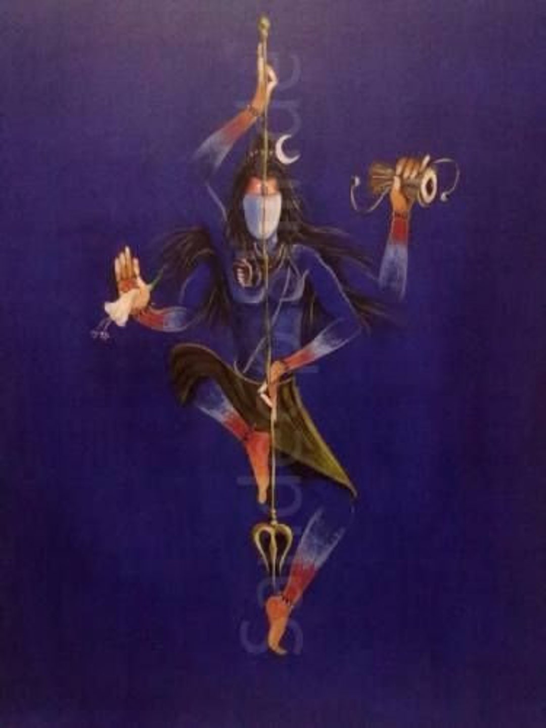 Lord Shiva Oil Painting Handpainted on Canvas H (without Frame) - Etsy