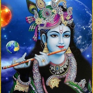 Krishna Jee E Traditional Tanjore Painting With Frame 18.inc X 17inc X1 ...