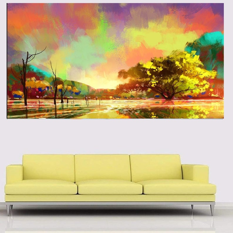 Beautiful Nature Landscape A Painting Posters and Prints on Canvas ...