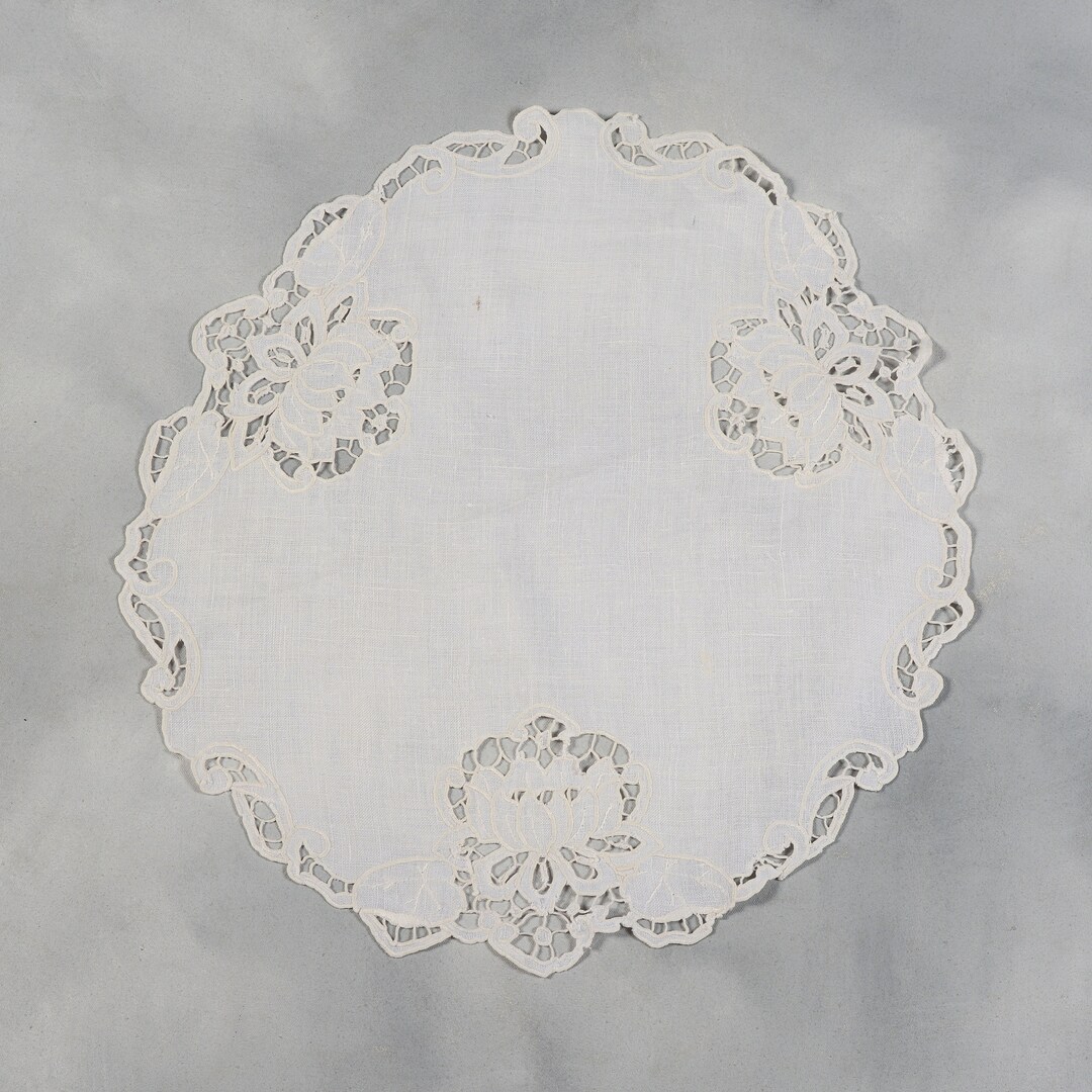Vintage White Round Cut Work Doily 20-1/2 Diameter - Etsy