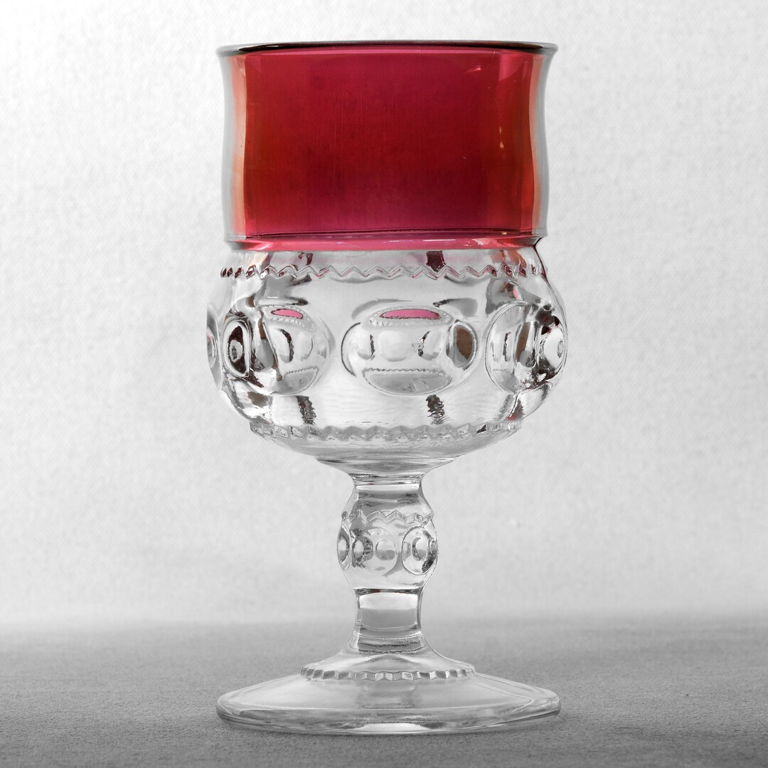 Set of 7 Kings Crown Ruby Red Flash Glass Thumb Print Wine Glasses - Etsy
