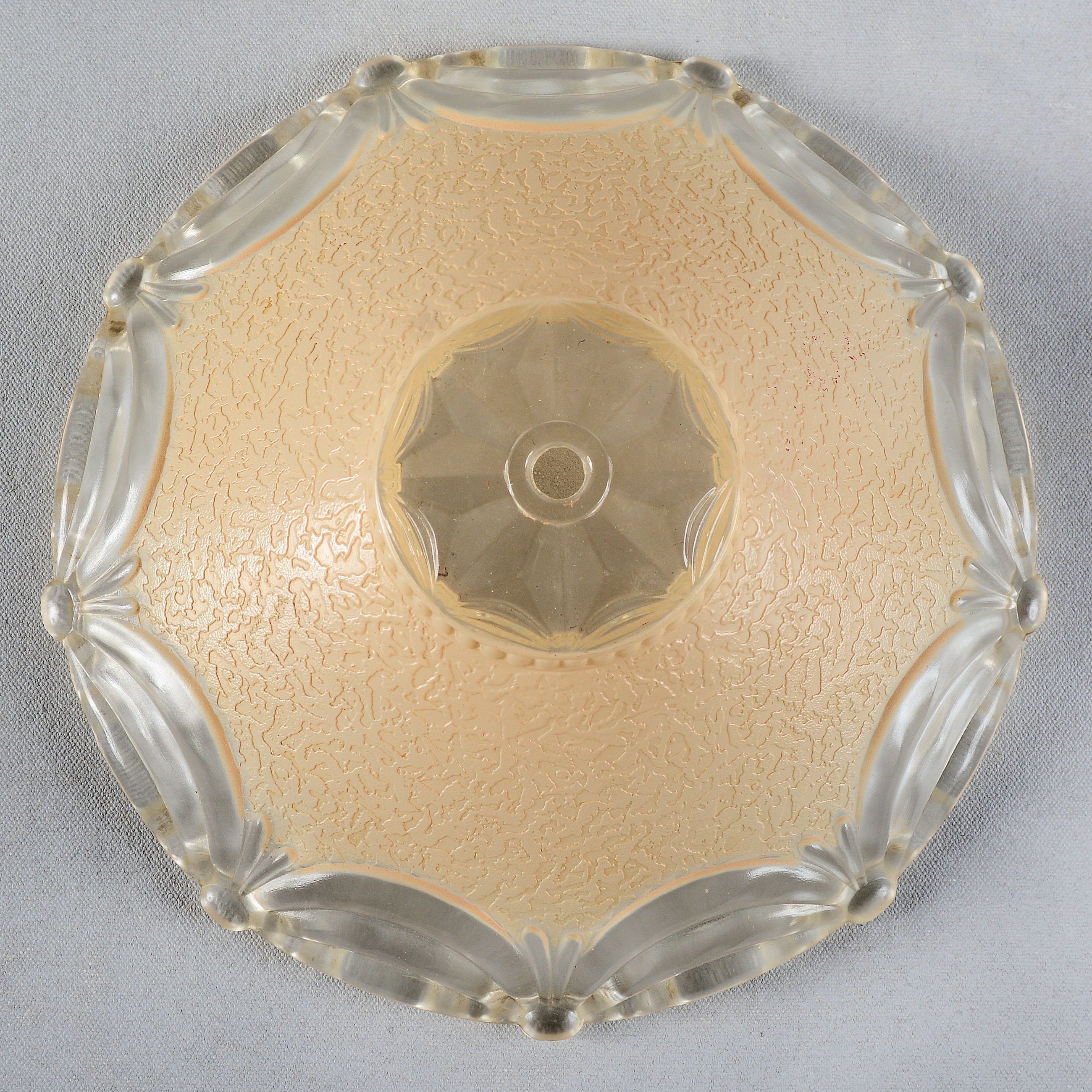 Vintage Clear & Beige Glass Ceiling Shade 10-1/8 | Etsy UK