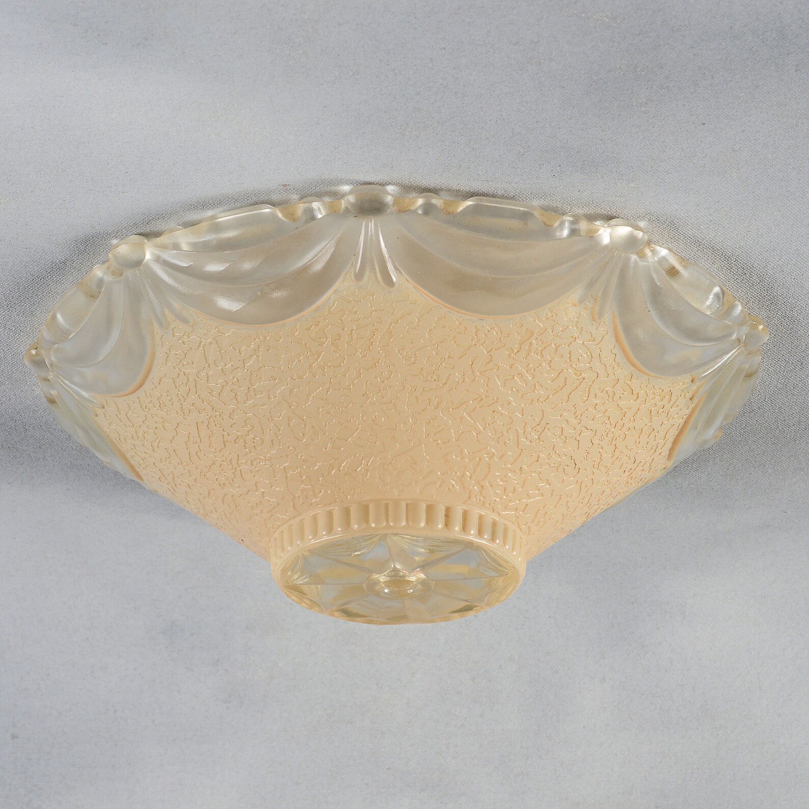 Vintage Clear & Beige Glass Ceiling Shade 10-1/8 | Etsy