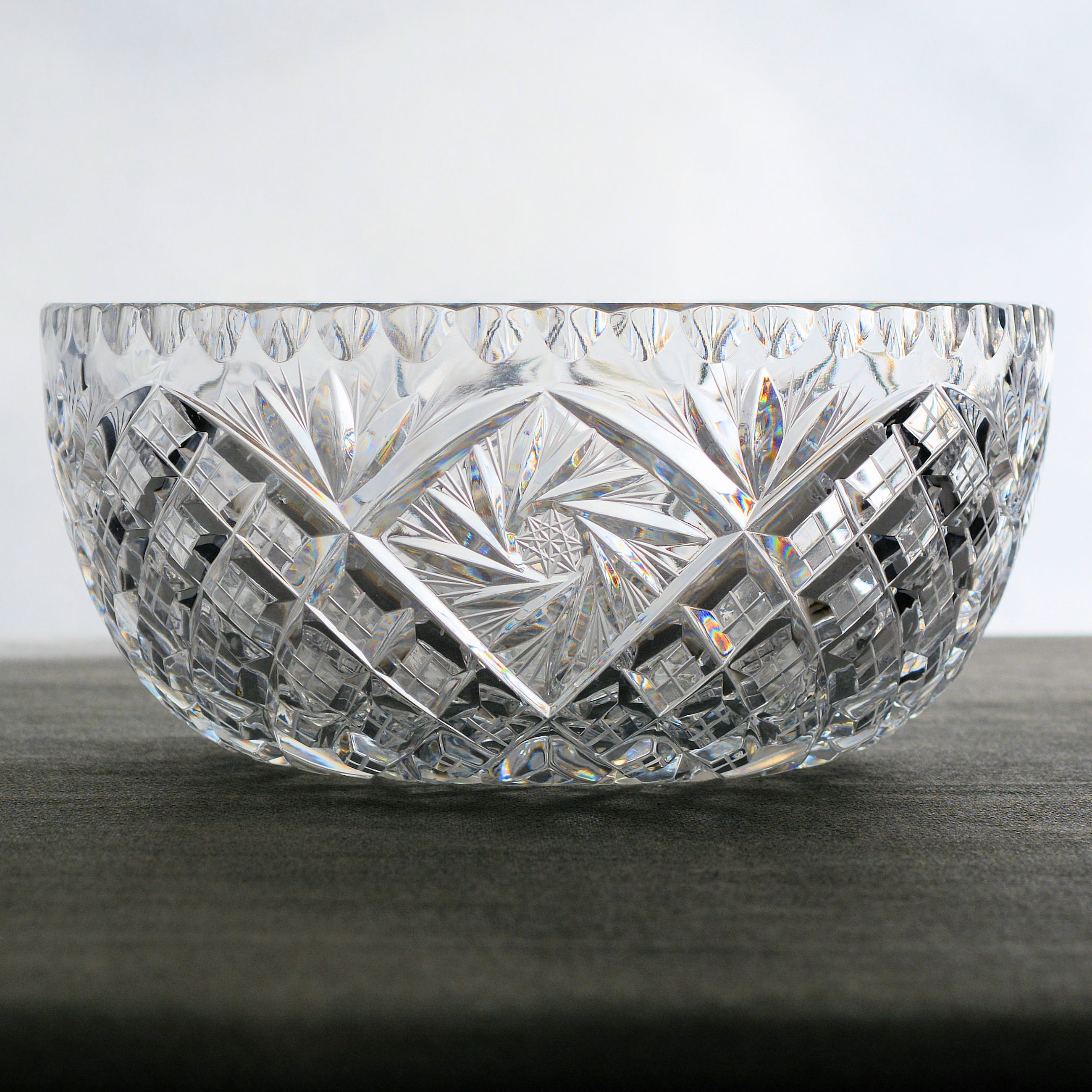 Ornate Cut Crystal Pinwheel Bowl 7-7/8 Diameter X - Etsy