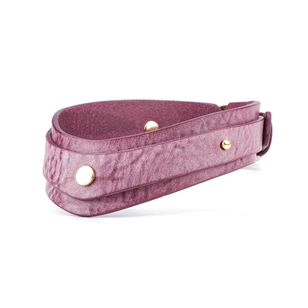 Purple Leather Custom Sub Collar, Day Collar Sub, Leather Choker - Etsy