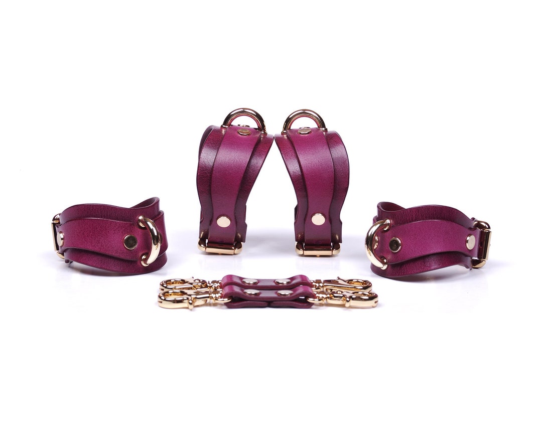 Leather Handcuffs and Ankle Cuffs, Restraint Cuffs, Submissive Cuffs ...