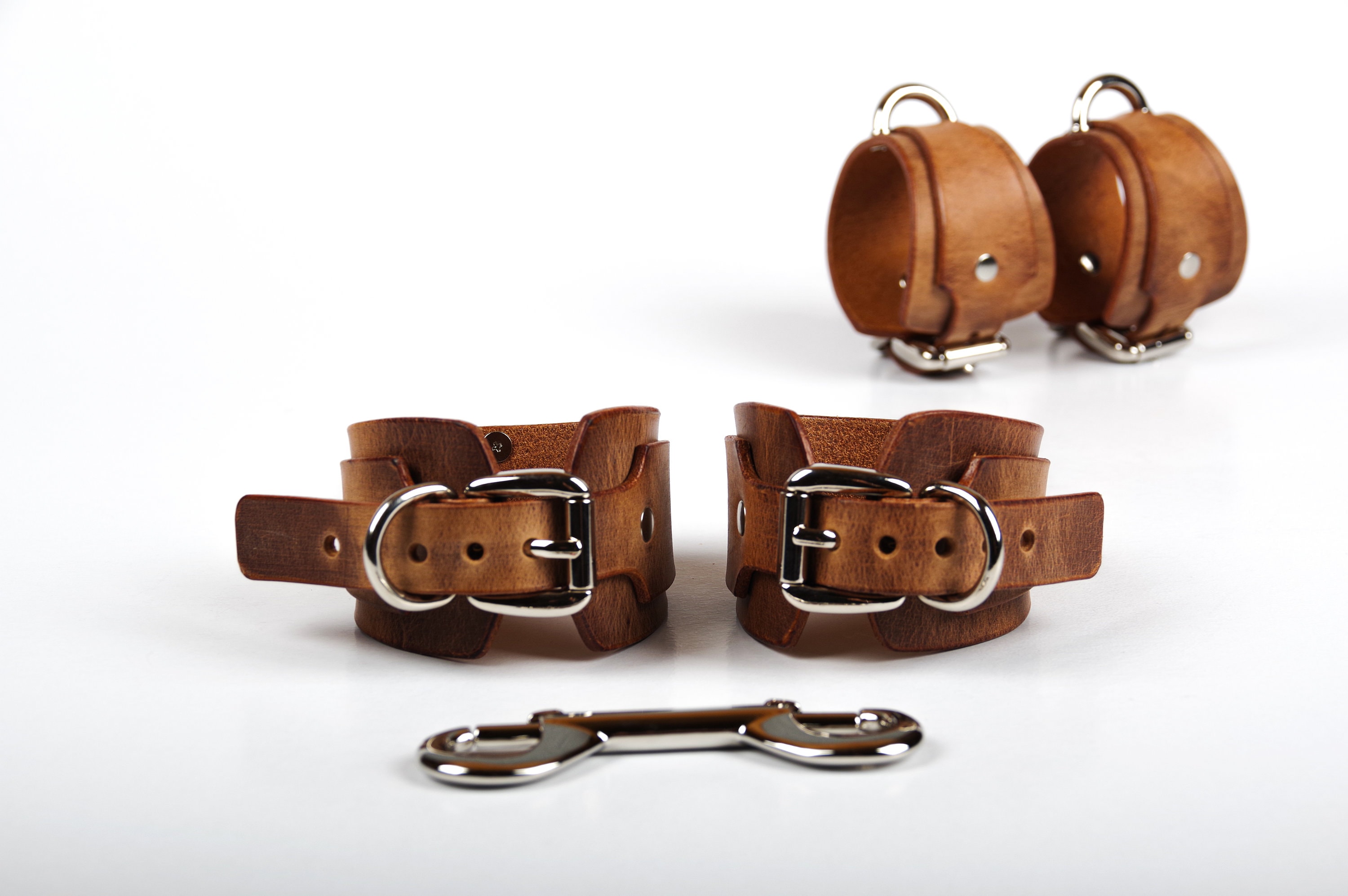 Leather Bondage Cuffs BDSM Restraints Set Femdom Submissive - Etsy