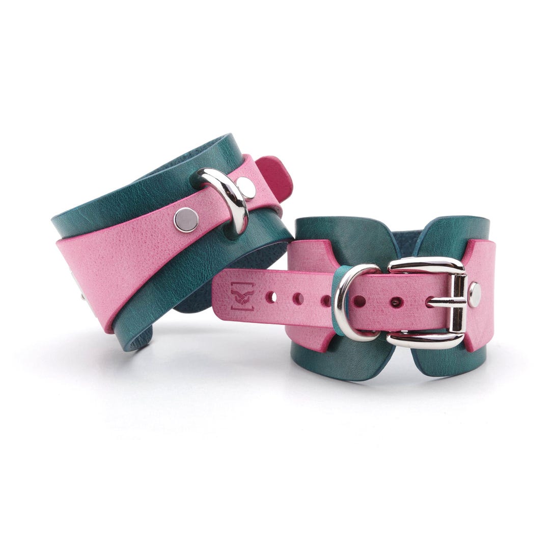 Handmade Custom Leather Handcuffs and Ankle Cuffs With Connectors ...