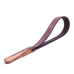 Spanking Belt Leather Strap Paddle With Wooden Handle - Etsy
