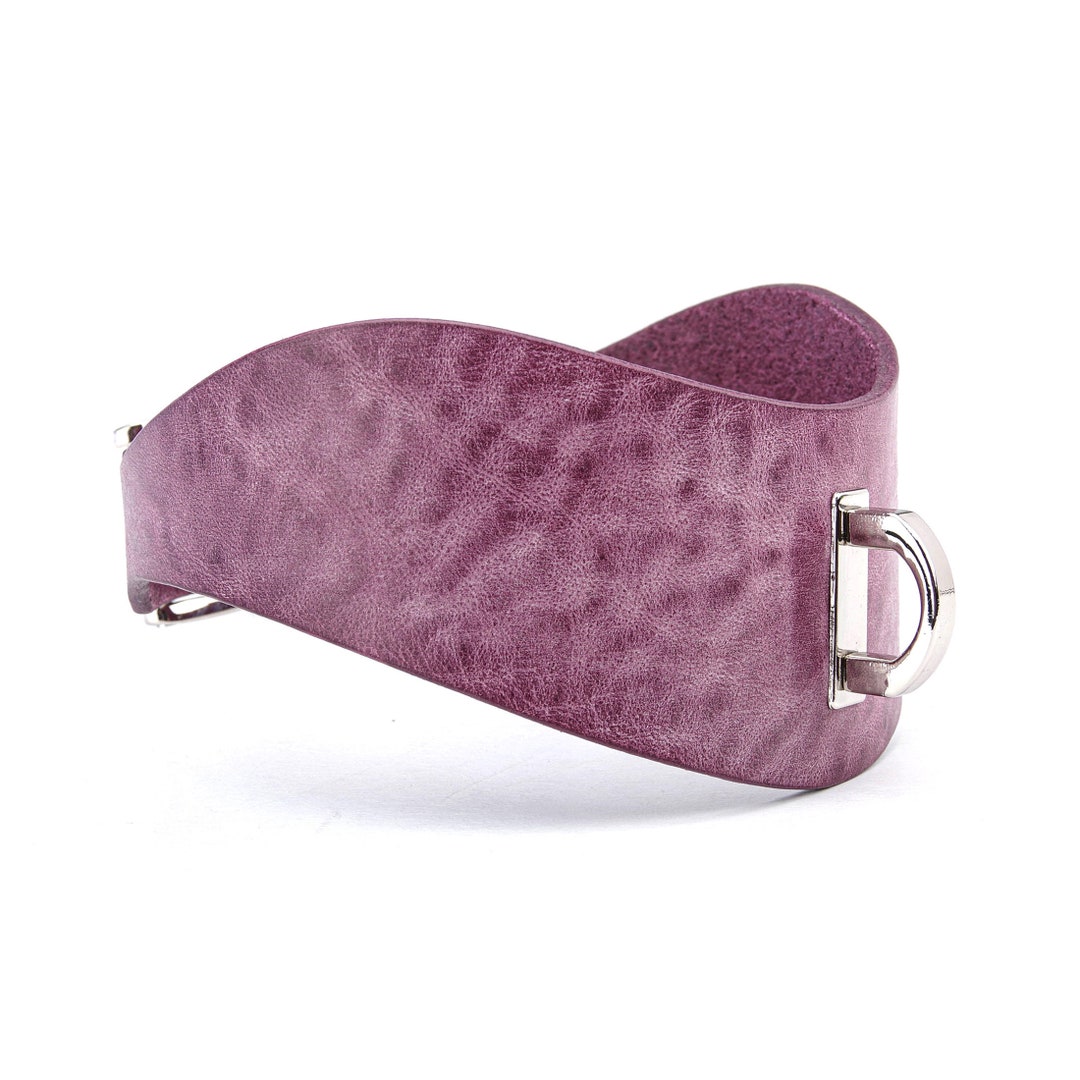 Light Purple Leather Custom Sub Collar, Day Collar Sub, Leather Choker ...