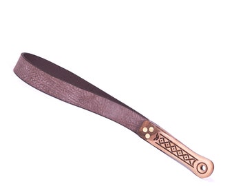 Heavy Black Latigo Leather Spanking Strop W/ Beautiful Wooden Handle ...