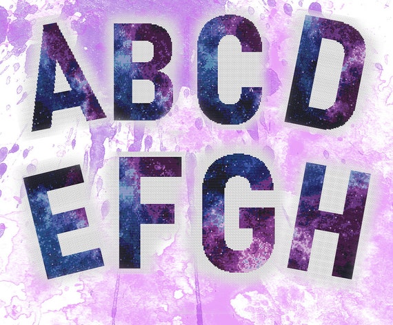 Space Alphabet. Monograms. Cross Stitch Pattern. PDF 54 | Etsy