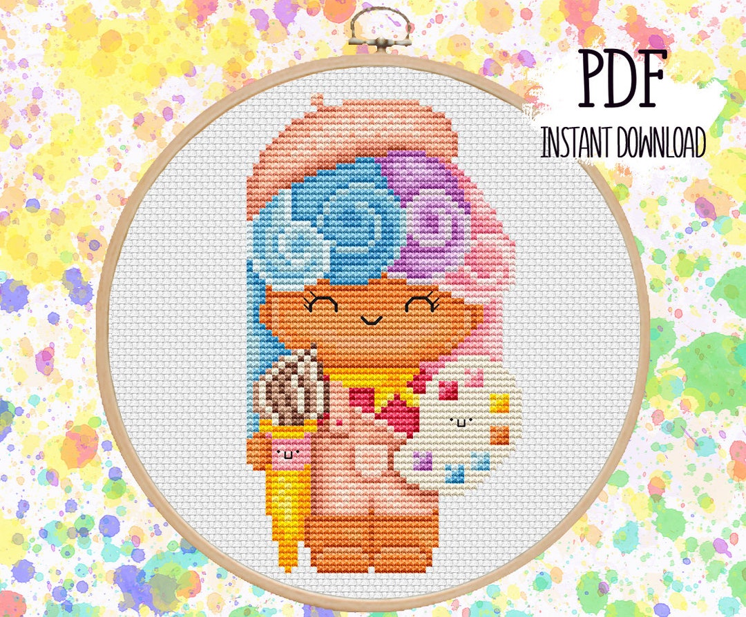 The Little Artist. Cross Stitch Pattern. PDF #116 - Etsy