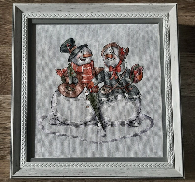 Mr and Mrs Snow on a Walk. Cross Stitch Pattern. PDF #115 - Etsy