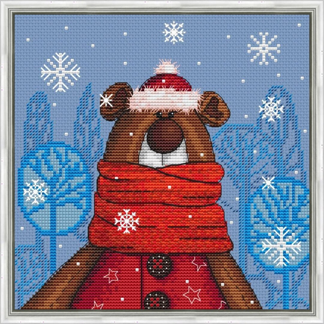 Winter Guests. Bear Theodore. Cross Stitch Pattern. PDF #1035 - Etsy