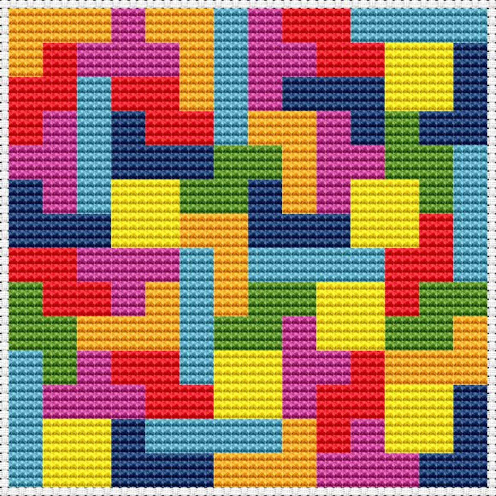 Tetris Square. Cross Stitch Pattern. PDF 74 | Etsy