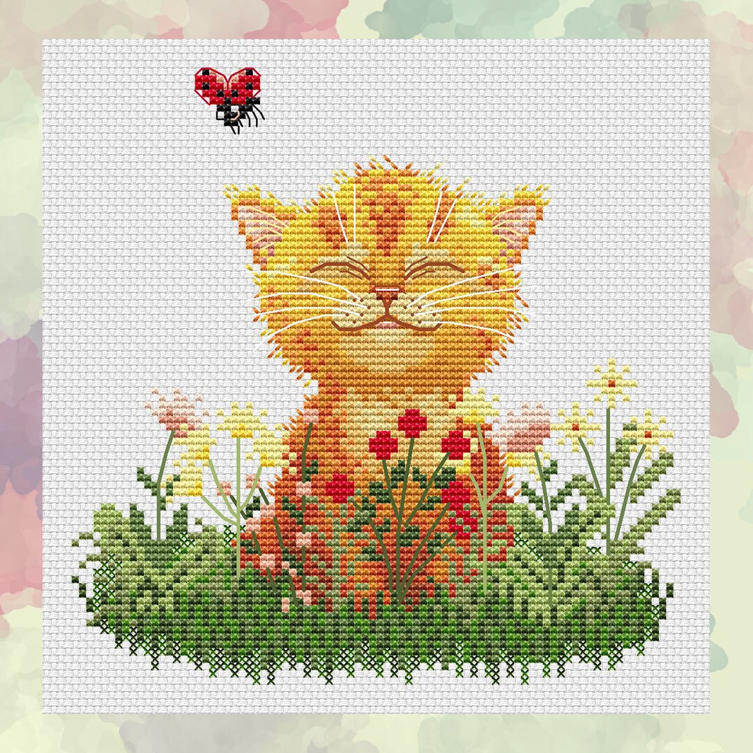 Ladybird. Sunny Cat. Cross Stitch Pattern. PDF #114 - Etsy