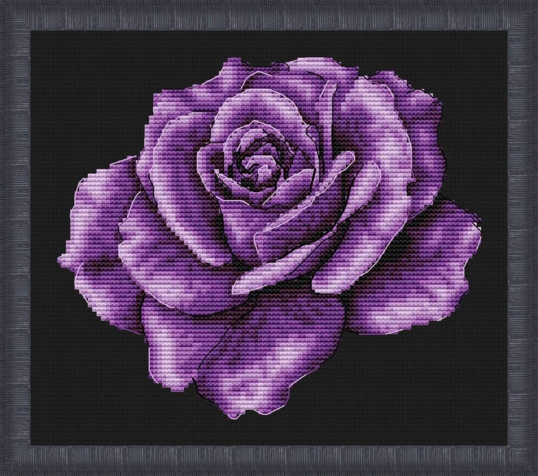 Purple Rose. Cross Stitch Pattern. PDF #1034 - Etsy