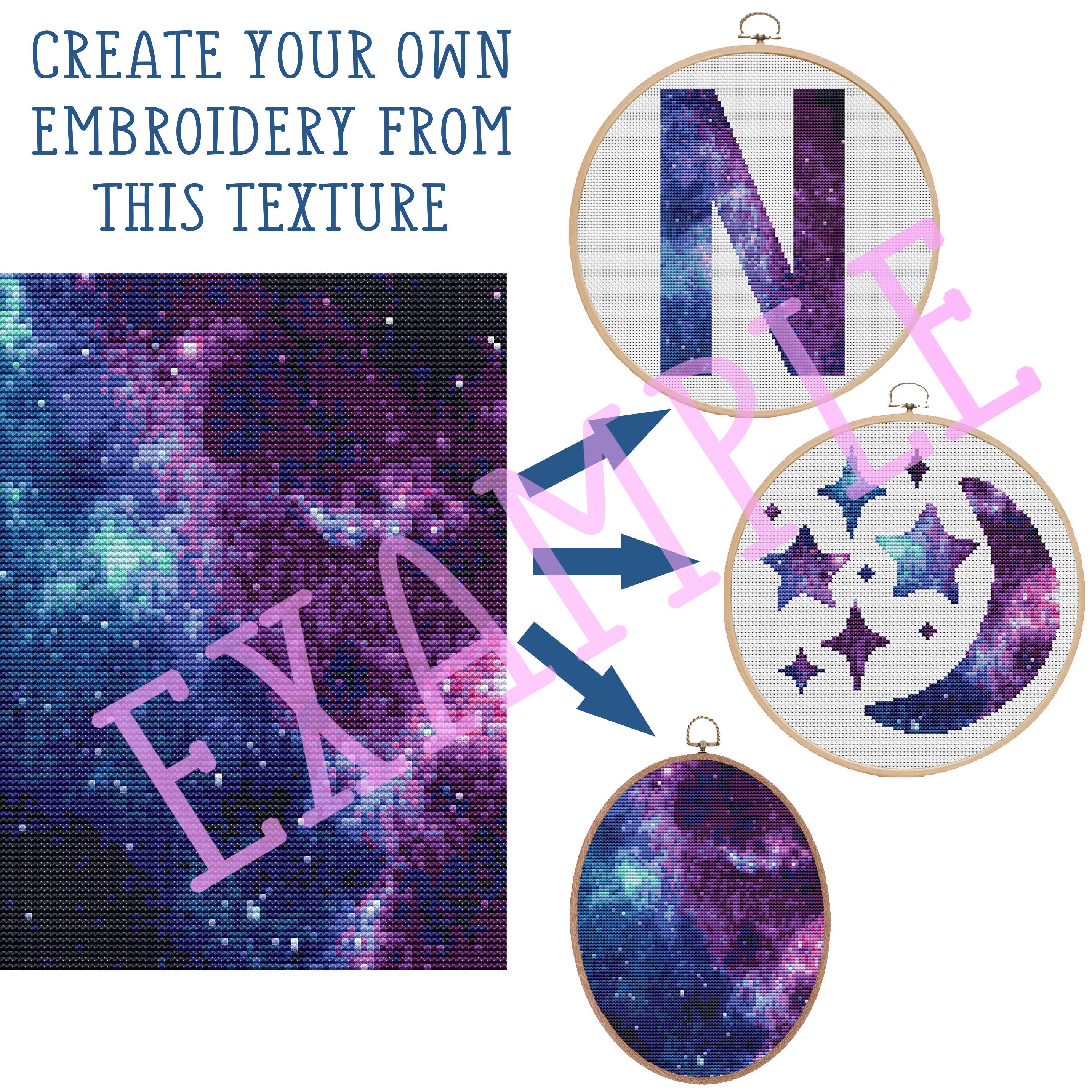 Space Texture. Cross Stitch Pattern. PDF - Etsy